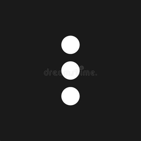 Three Vertical Dots Menu Dark Mode Glyph Ui Icon Stock Vector
