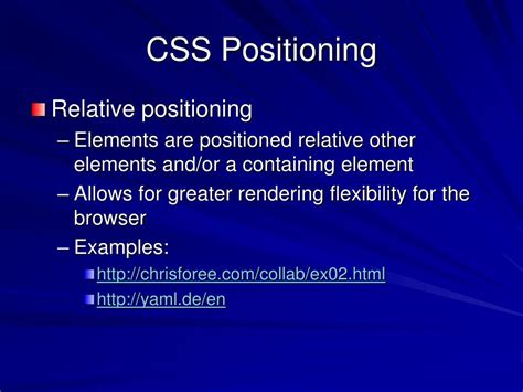Ppt Mastering Css Layout Positioning And Color Scheming For