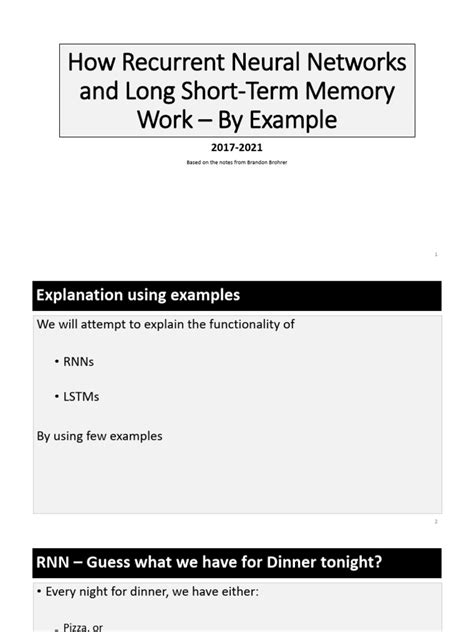 Rnn And Lstm Explanation By Example Pdf Information Cognitive
