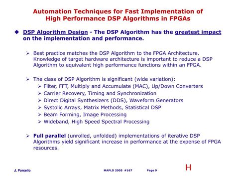 Ppt Automation Techniques For Fast Implementation Of High Performance Dsp Algorithms In Fpgas