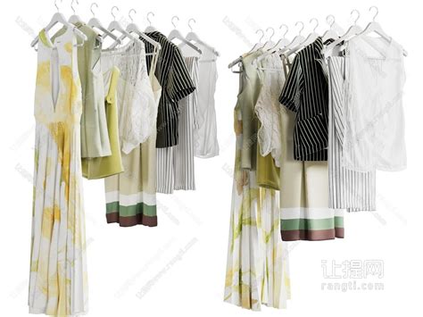 现代挂在衣架上的女装衣服3d模型下载模型id127641 让提网