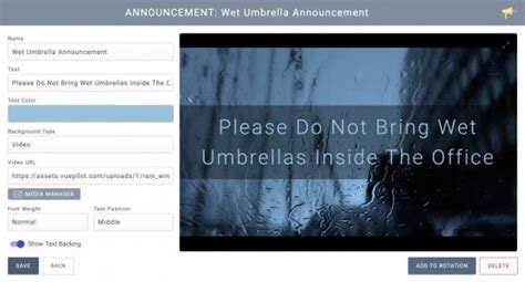 how upload and display digital signage media vuepilot