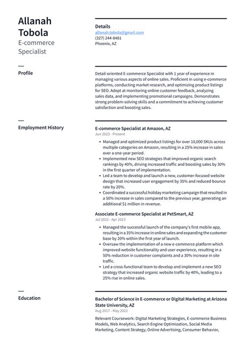 Oracle E Commerce Specialist Resume Examples Resumecat