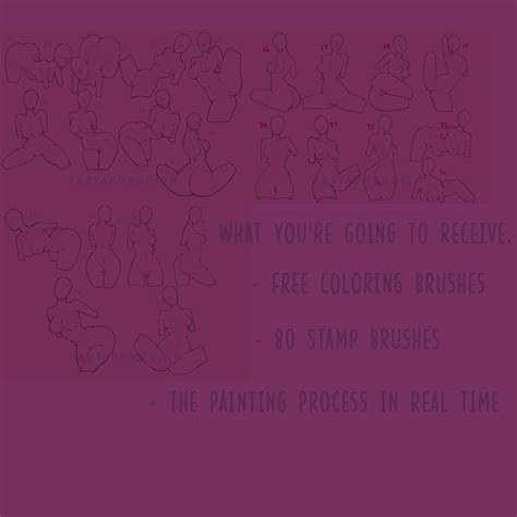 NSFW Procreate Body Stamps Procreate Brushes Digital Art Assistance Body Stamp Brush Lineart