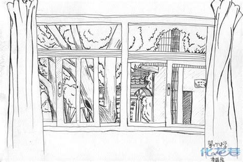 校园一景简笔画 美丽校园简笔画 学校学楼简笔画 大山谷图库