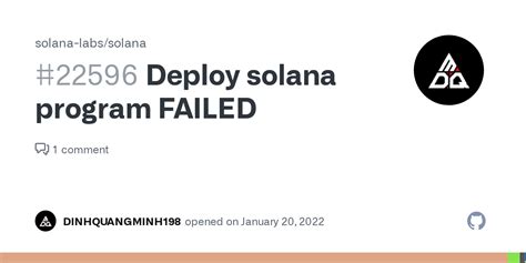 Deploy Solana Program Failed · Issue 22596 · Solana Labssolana · Github