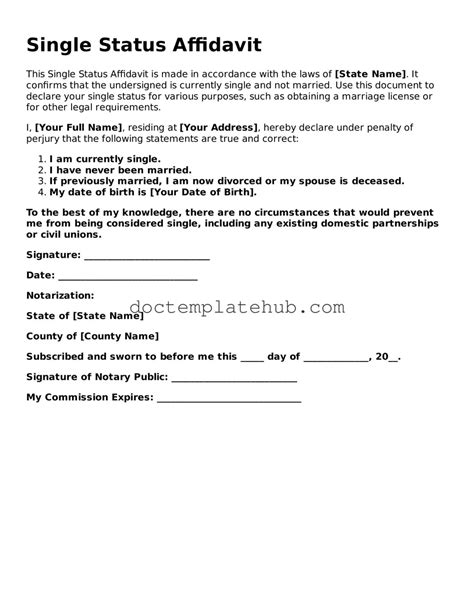 Make Your Single Status Affidavit With Our Fillable Template