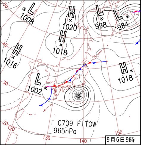 気象庁 天気図平成19年9月6日