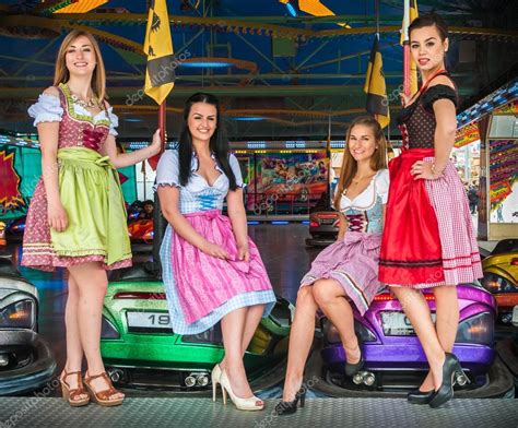 Oktoberfest Girls In Dirndls