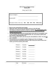 ECE Second Midterm Exam Spring Course Hero