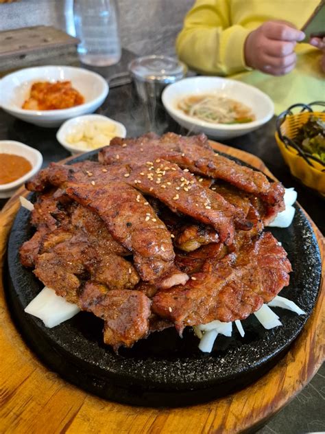 동탄 해송석갈비보쌈 구워 나오는 갈비 네이버 블로그