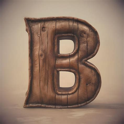 Renderizar Una Vista D De La Letra C Con Una Textura De Madera Imagen Premium Generada Con Ia