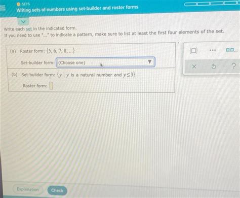 solved sets writing sets of numbers using set builder and