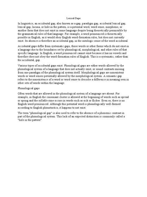 Lexical Gaps Pdf