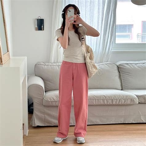 리얼코코 [여름코튼팬츠] 클레쉬 와이드 컬러 코튼팬츠 3 Color 면바지 컬러팬츠