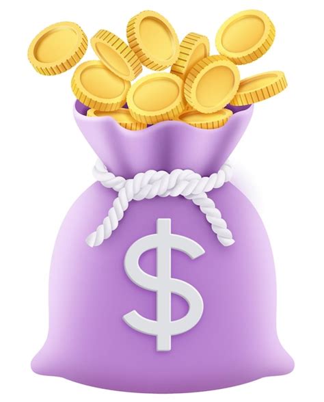 Bolsa de dinero con el icono de símbolo de signo de moneda de oro Foto Premium