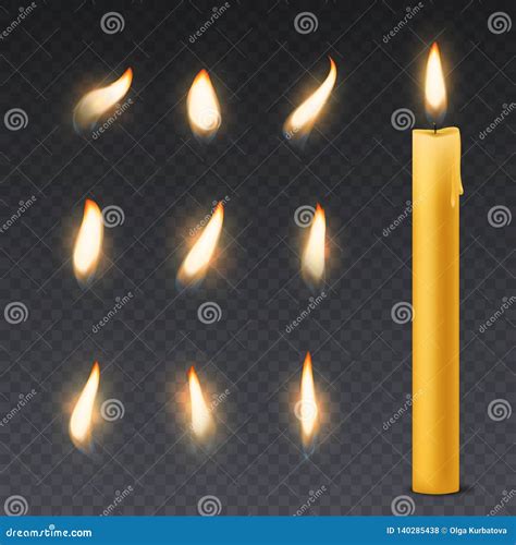 Candle Flame Romantic Holiday Wax Burning Candles Light Close Up Warm