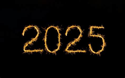 新年快乐，2025，华丽的明亮，烟花字体，5k预览