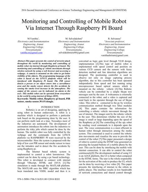 pdf monitoring and controlling of mobile robot via internet through