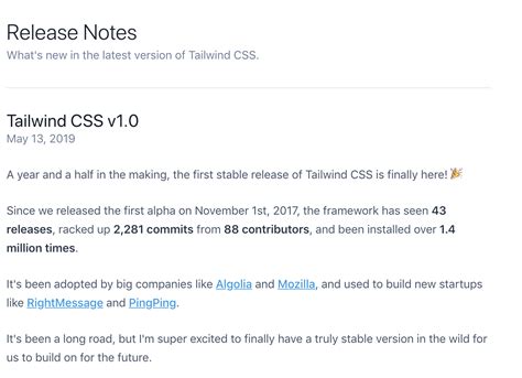 Tailwind CSS v1 0 が正式リリースされました