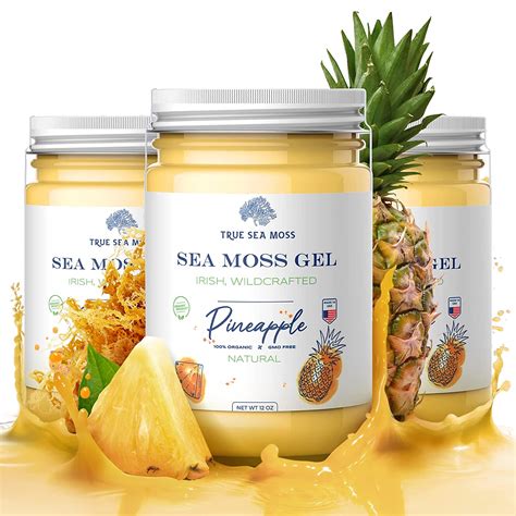 TrueSeaMoss Pineapple Wildcrafted Irish Sea Moss Gel Organic Raw