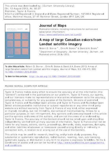 A Map Of Large Canadian Eskers From Landsat Satellite Imagery