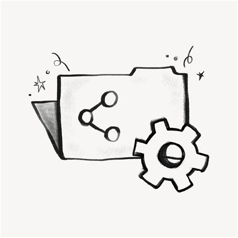 folder cogwheel business doodle psd premium psd rawpixel
