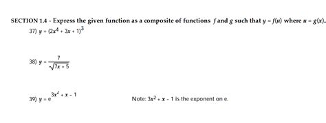 Solved Section Express The Given Function As A Chegg Com