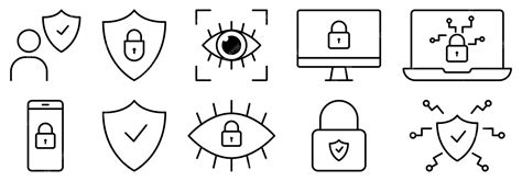 Premium Vector Security Line Icons Set