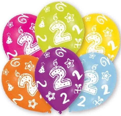 Bol 2 Jaar Leeftijd Ballonnen 6 Stuks Verjaardag Versiering