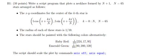 Solved B Points Write A Script Program That Plots A Chegg Com