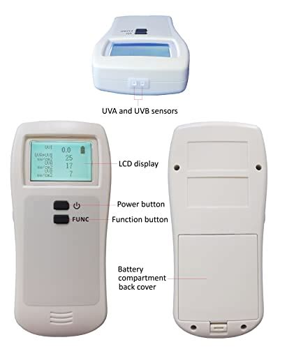 Ultraviolet Uva And Uvb Light Meter Display Uv Index