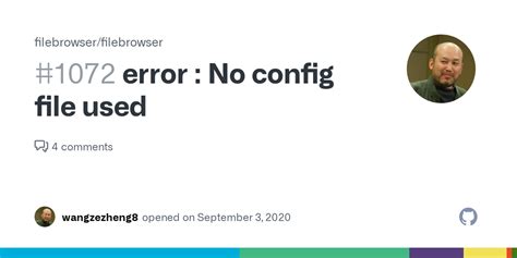 Error No Config File Used · Issue 1072 · Filebrowserfilebrowser