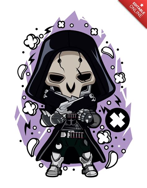 Шаблон дизайна постера с персонажем мультфильма «Жнец Бесплатный шаблон дизайна