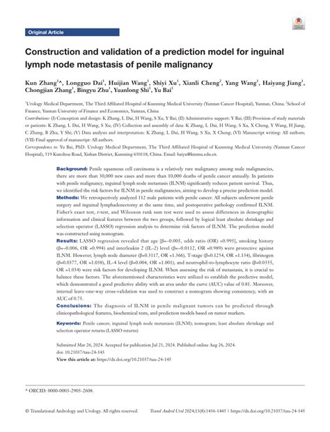 Pdf Construction And Validation Of A Prediction Model For Inguinal