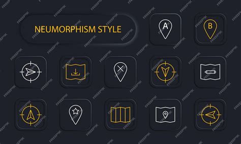 Premium Vector Navigator Set Icon B Location Pointer Mark Pointer Tip Map Cross A Up Down Left