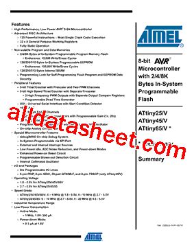 ATTINY V SU Datasheet PDF ATMEL Corporation