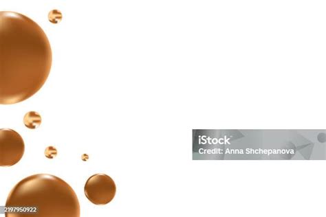 빛나는 액체 초콜릿 갈색 3d 거품 또는 투명한 배경에 격리 된 유체 방울 미용 미용 과학 스킨 케어 분자 개념을위한 미적 구성 갈색에 대한 스톡 벡터 아트 및 기타 이미지