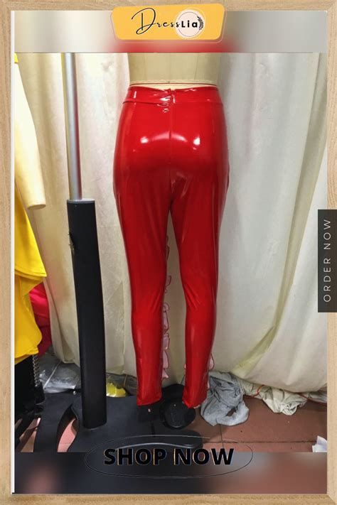 Fashion Side Pleated Leather Women Long Pants In 2024 Leather Pants