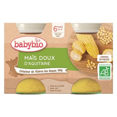 BABYBIO PETITS POTS DE LEGUMES DES MOIS X G MAÏS DOUX Prix