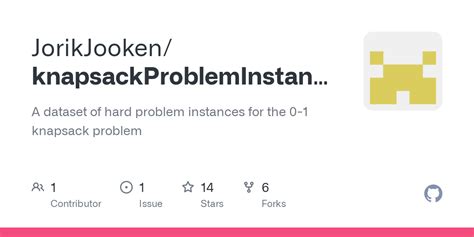 Github Jorikjookenknapsackprobleminstances A Dataset Of Hard