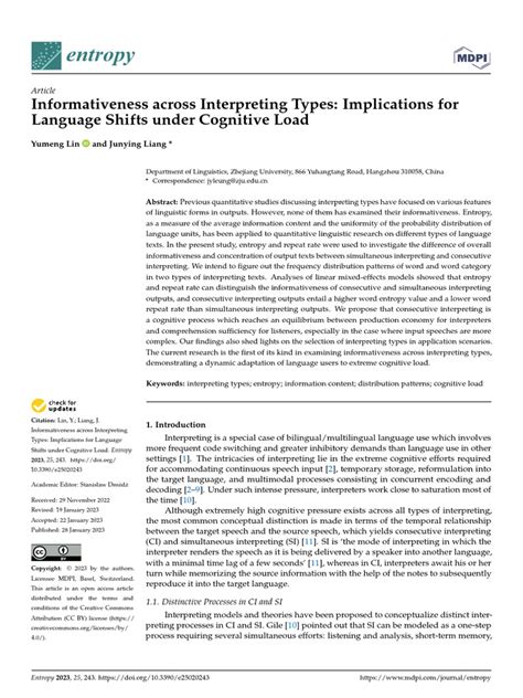 Informativeness Across Interpreting Types Implications For Language Shifts Under Cognitive