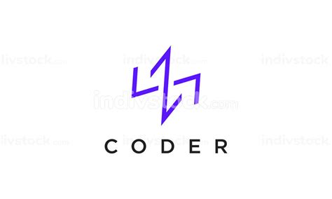 programming code technology logo in a simple and modern style vector