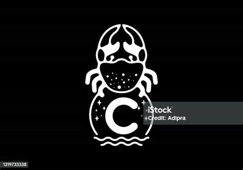 C 초기 문자 디자인이 있는 화이트 블랙 크랩 라인 아트 갈고리 발톱에 대한 스톡 벡터 아트 및 기타 이미지 갈고리 발톱 갑각류 게 Istock