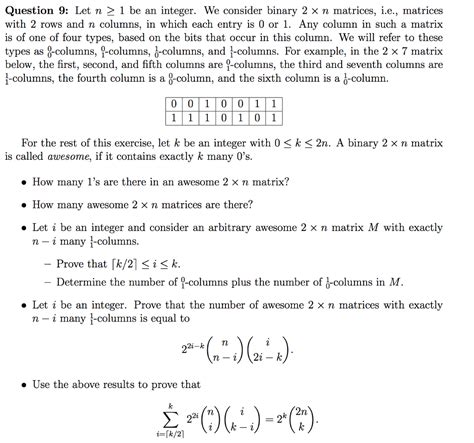 Solved Question Let N Be An Integer We Consider Chegg