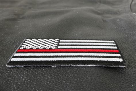 Subdued Us Flag With Red Stripe Patch Embroidered Patches By Ivamis