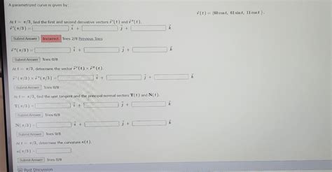 solved a parametrized curve is given