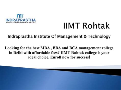 iimt best college for mba course in rohtak ppt