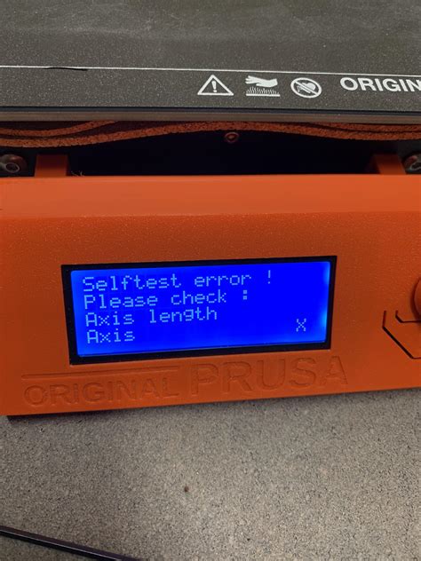 Prusa Self Test Error Suggestions Please R Dprinting