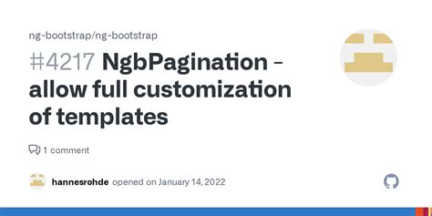 Ngbpagination Allow Full Customization Of Templates Issue Ng Bootstrap Ng Bootstrap